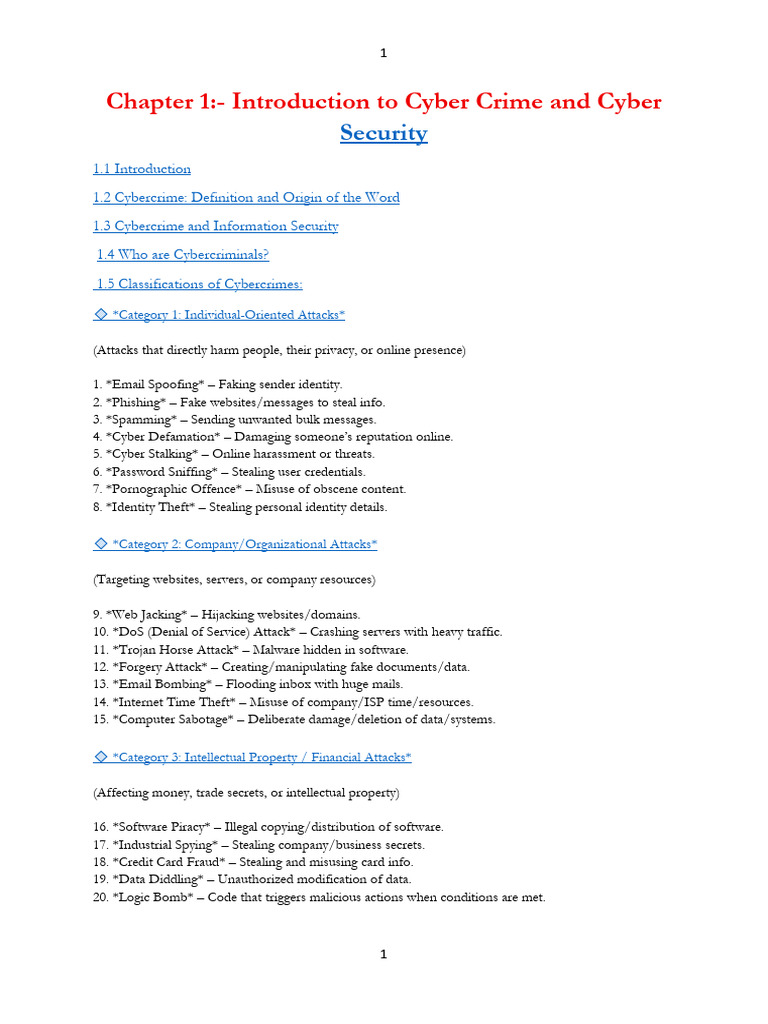 Chapter 1 | PDF | Cybercrime | Security