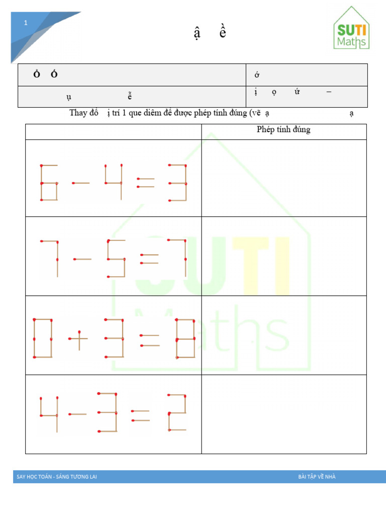 1. CĐ1.B5. BTVN Bài Toán Que Diêm, Xếp Hàng | PDF