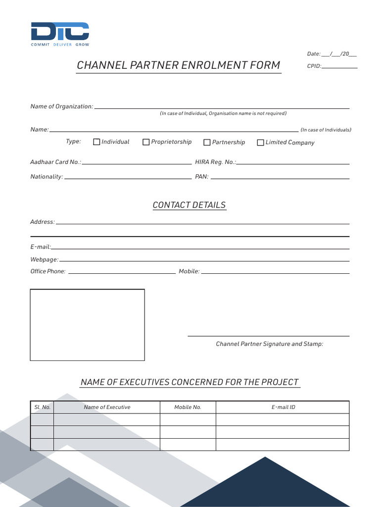Channel Partner Enrolment Form | PDF | Authentication | Access Control