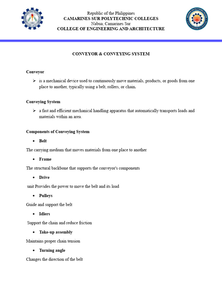 Conveyor Systems: Types & Materials Guide | PDF | Belt (Mechanical ...