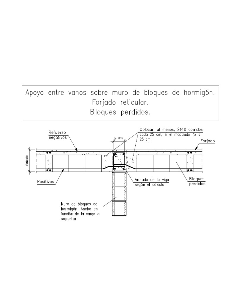 Apoyo Entre Vanos Sobre Muro de Bloques de Hormigón | PDF