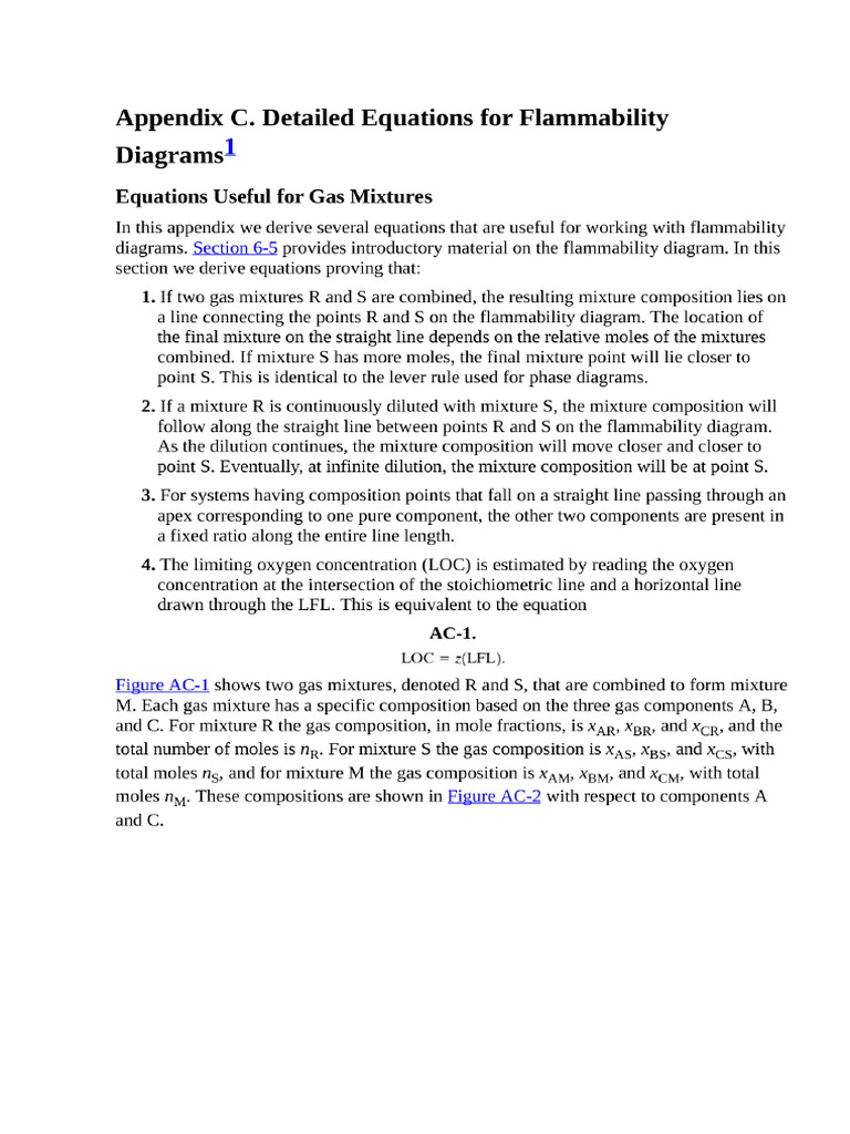Equations For Flammability Diagram | PDF