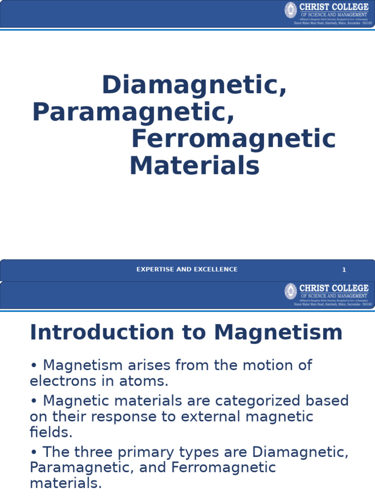 Types of Magnetic Materials Explained | PDF | Ferromagnetism | Magnetism