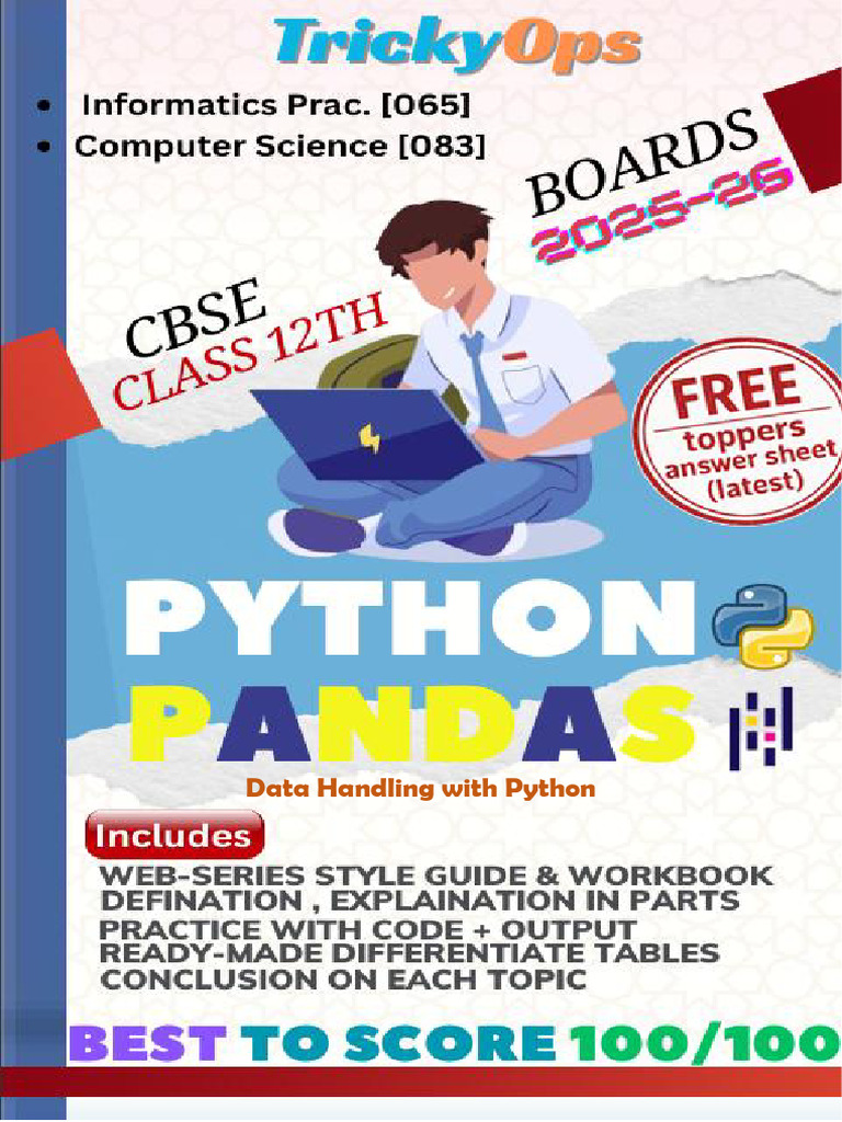 E-Booklet Pandas 2025-26 Cbse | PDF | Comma Separated Values | Computer Programming