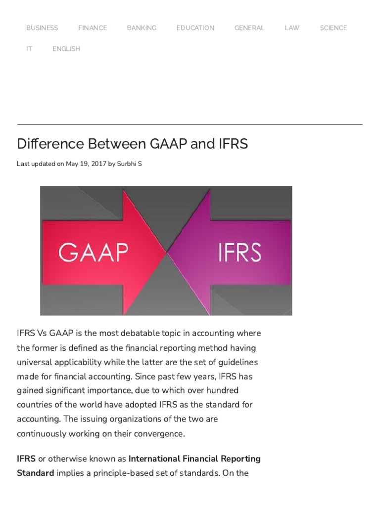 Difference Between GAAP and IFRS (With Comparison Chart) - Key D | PDF ...