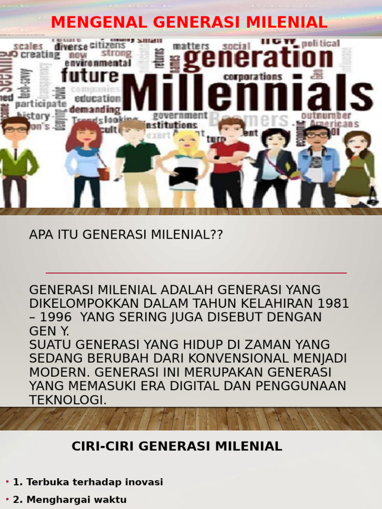 Kls Xi Mengenal Generasi Milenial | PDF