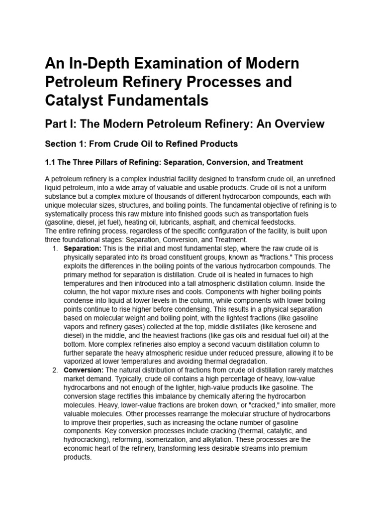 Modern Petroleum Refinery Processes Explained | PDF | Cracking ...