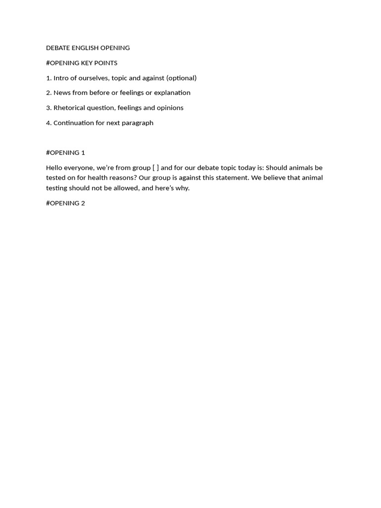 Debate English Evidence Animal Testing | PDF | Animal Testing | Experiment