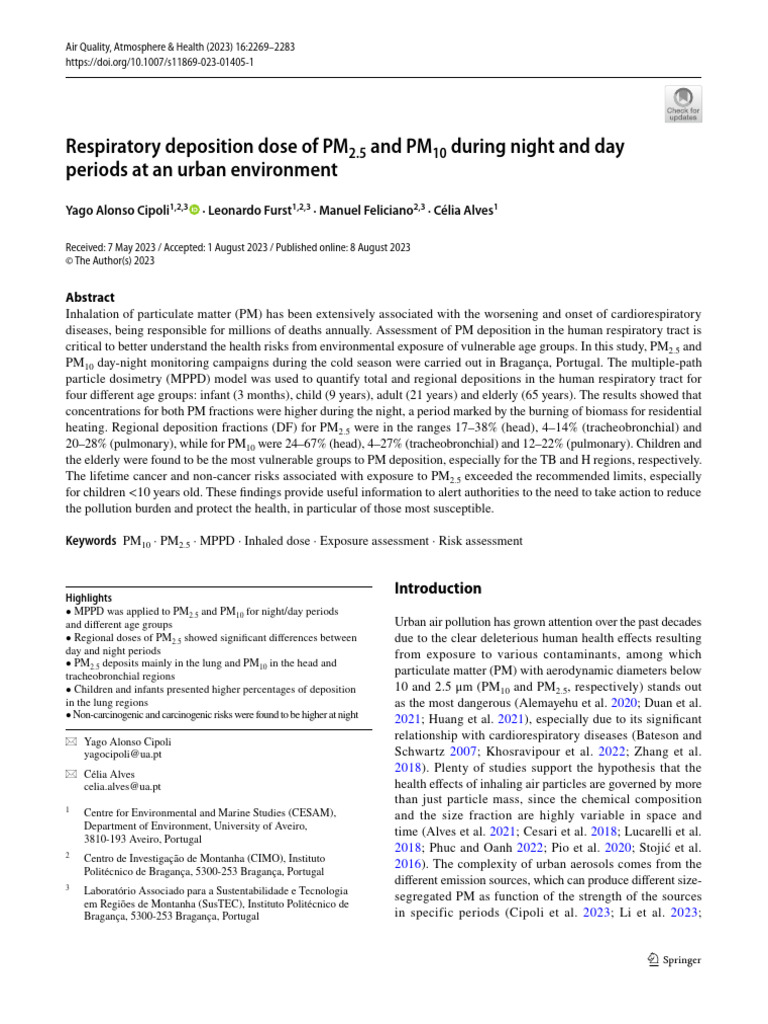 Best Paper of MPPD Model | PDF | Lung | Aerosol