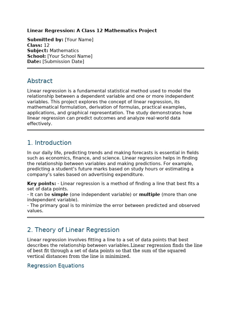 Linear Regression Project | PDF | Linear Regression | Regression Analysis