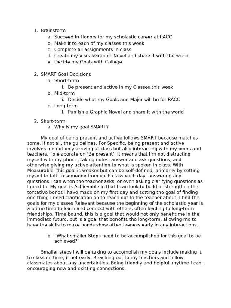 SMARTGoals KWP-1 | PDF | Goal | Psychology
