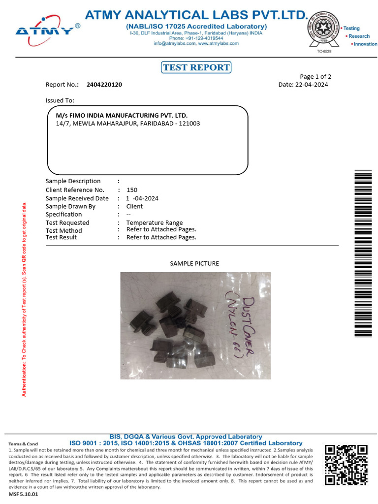 Nylon Temperature Report FIMO | PDF