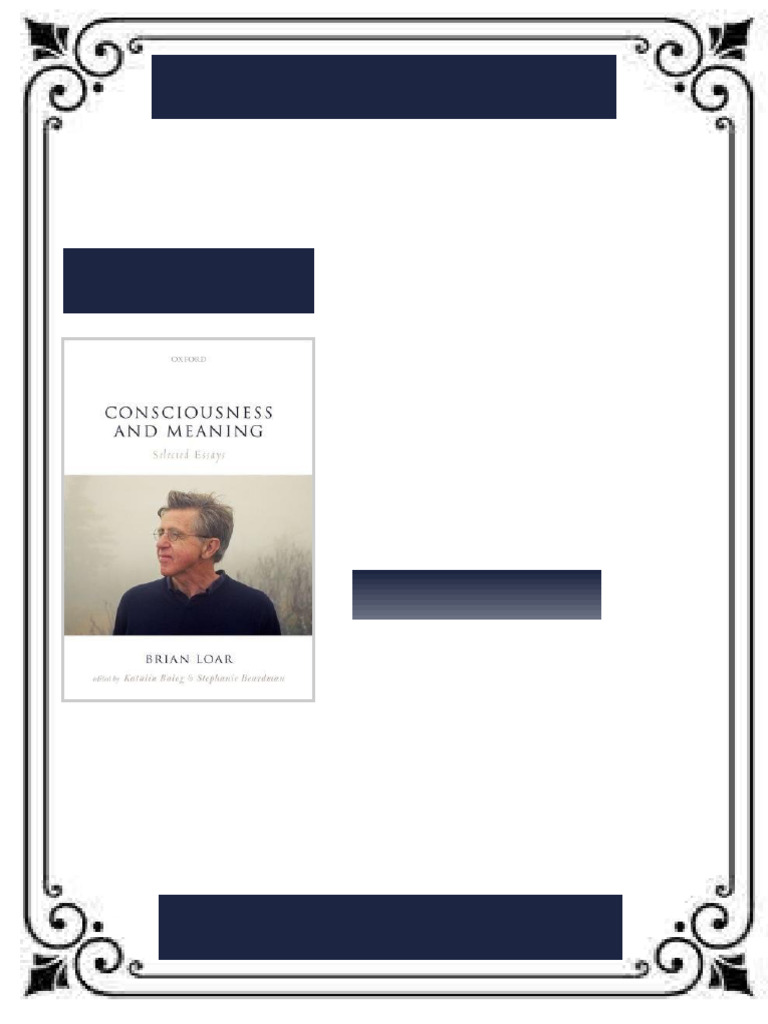 Consciousness and meaning : selected essays First Edition Balog digital ...