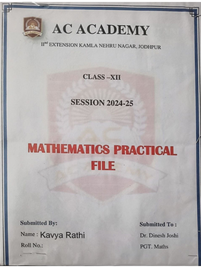 Maths Practical File Work | PDF