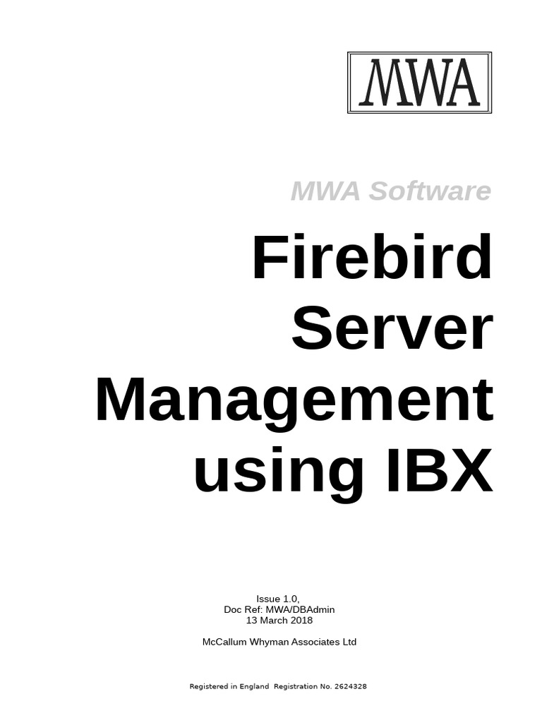 Firebird Server MGMT Using IBX | PDF | Databases | File System