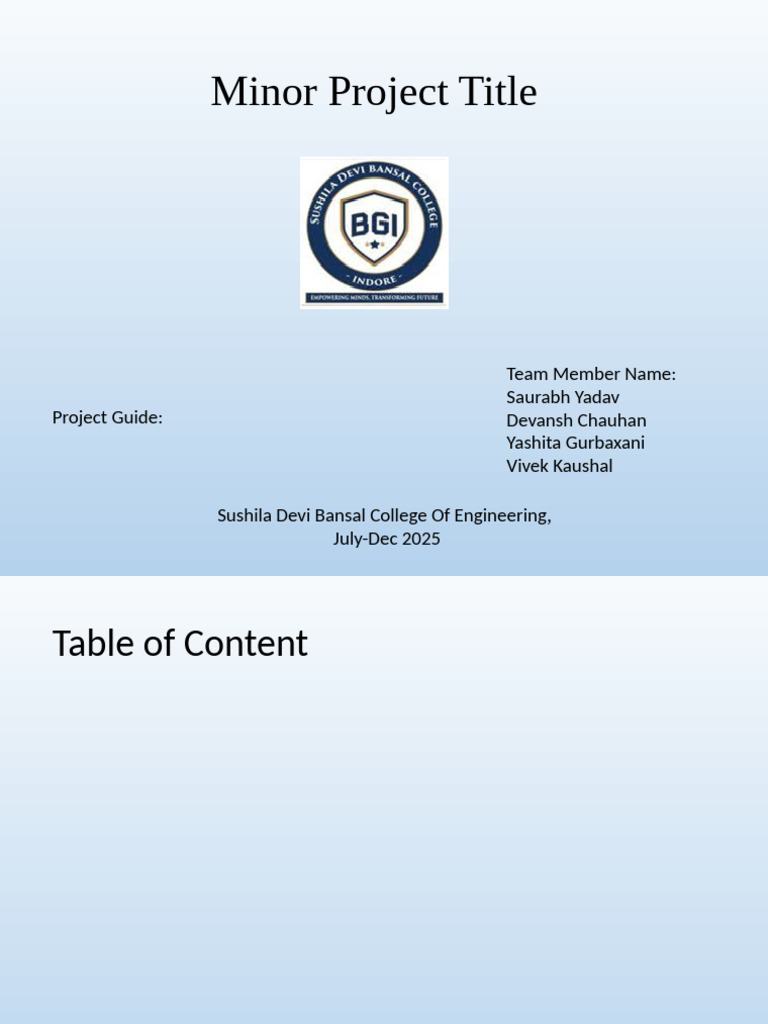 Minor Project | PDF