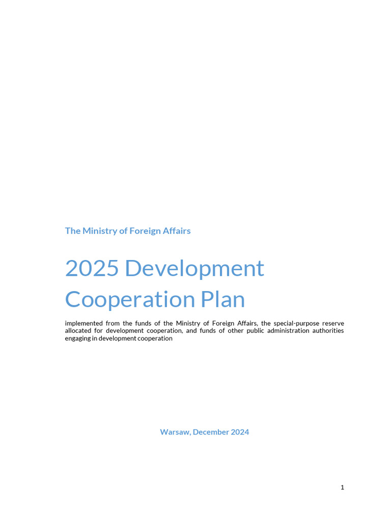 2025 Polish Development Cooperation Plan | PDF | Development Aid ...