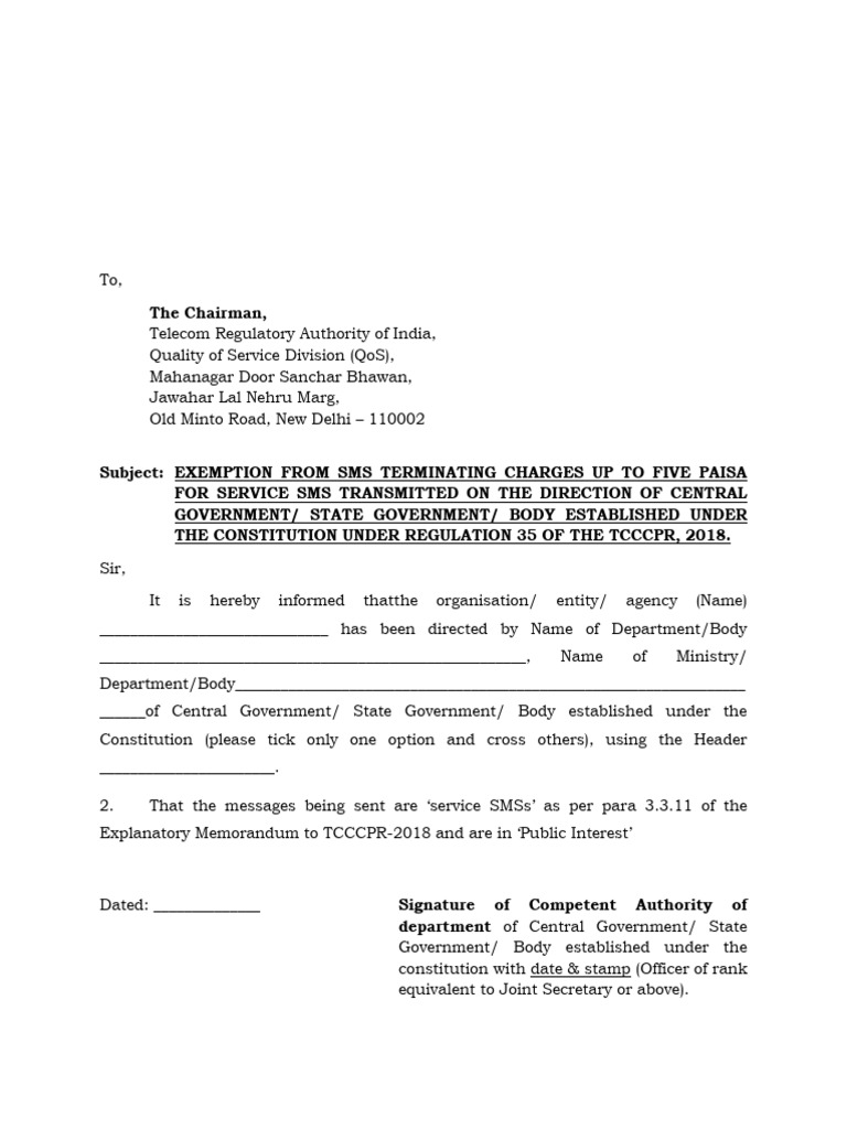Proforma for Letter | PDF