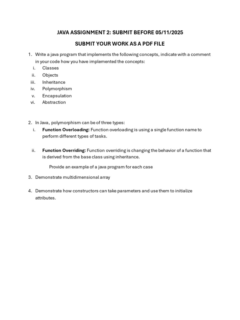Java Assignment 2 | PDF