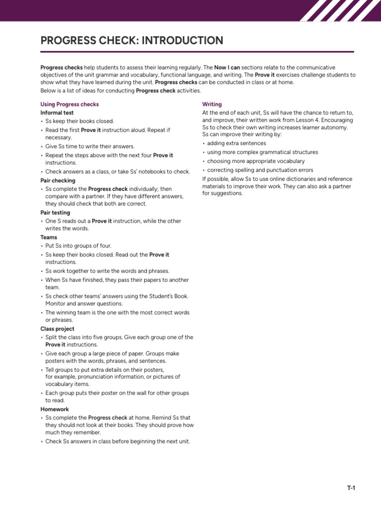 Effective Progress Check Strategies | PDF | Vocabulary | Learning
