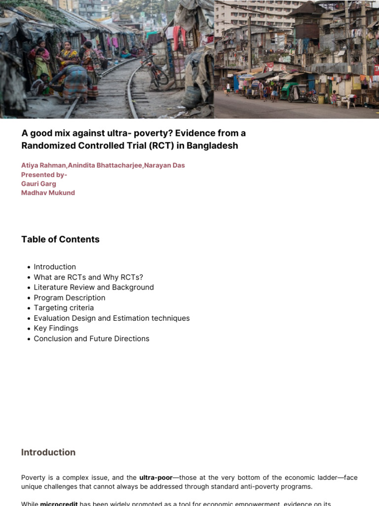 Gauri - Madhav - Poverty Evidence From A - Randomized Controlled Trial ...