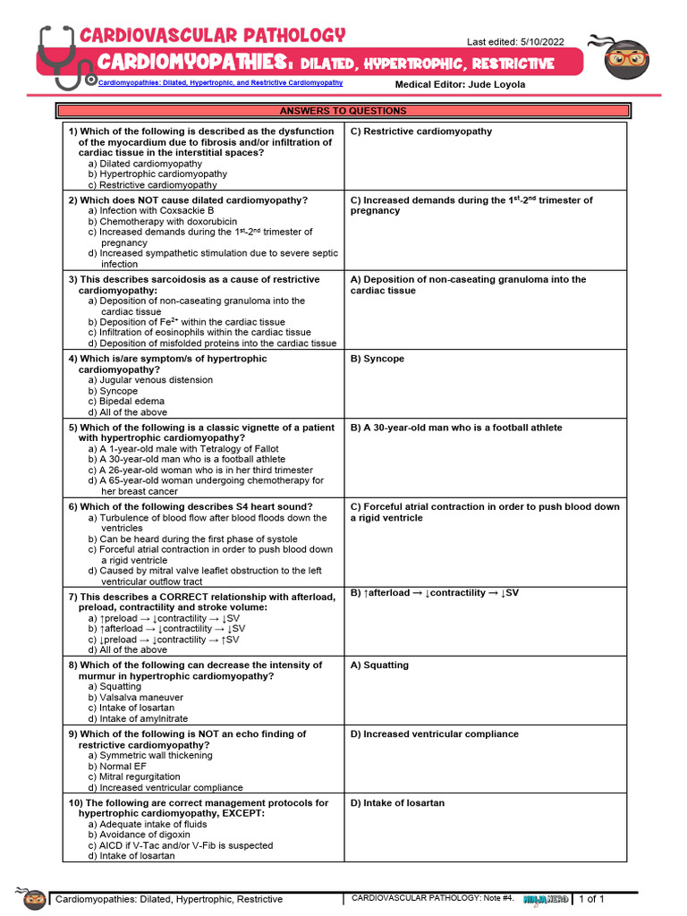 Cardiomyopathies - Dilated, Hypertrophic, and Restrictive ...