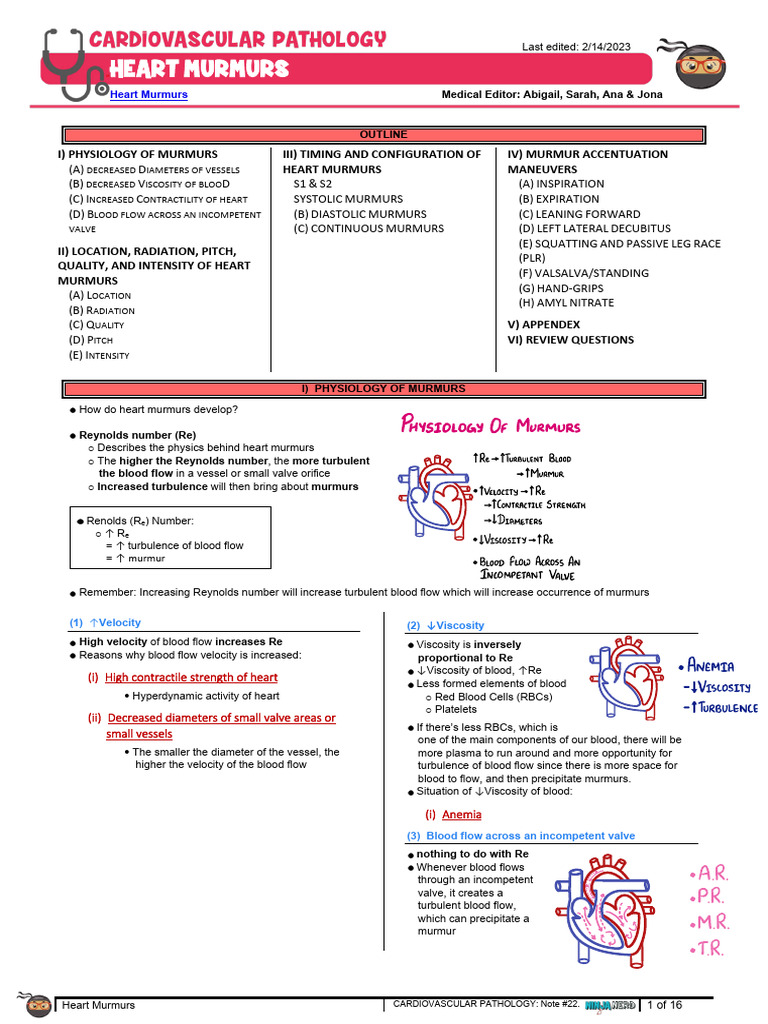 Heart Murmurs Atf | PDF | Heart Valve | Ventricle (Heart)