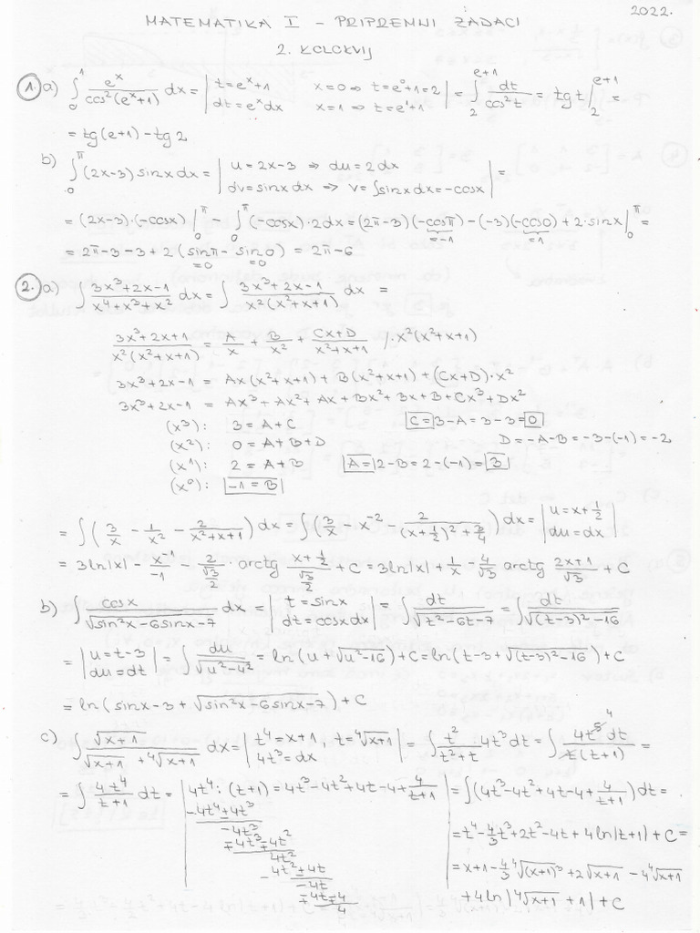 Pripremni Zadaci Za 2KZ Rjesenja | PDF