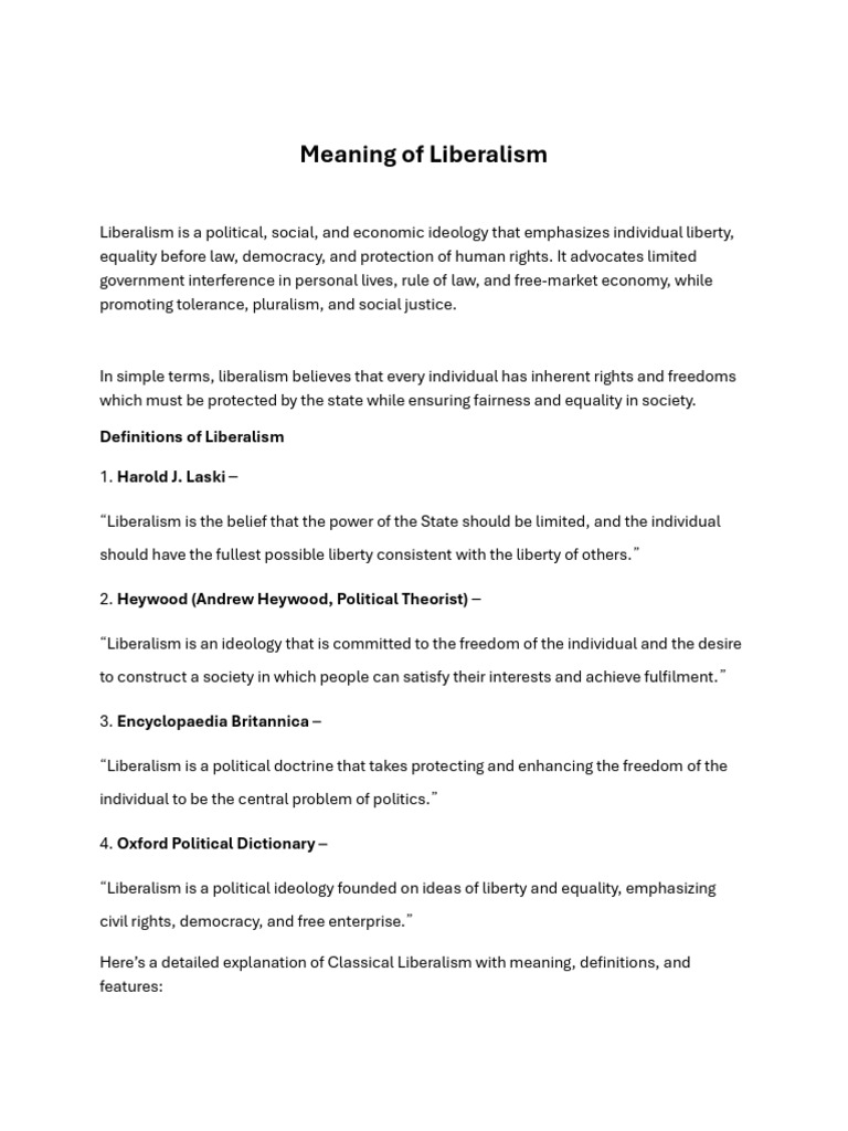 Liberalism | PDF | Liberalism | Classical Liberalism