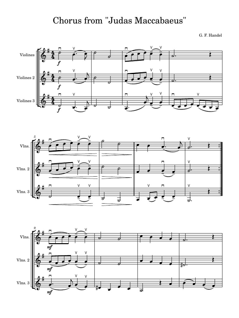 Chorus Judas Maccabaeus | PDF | Oratorios | Music Based On The Bible