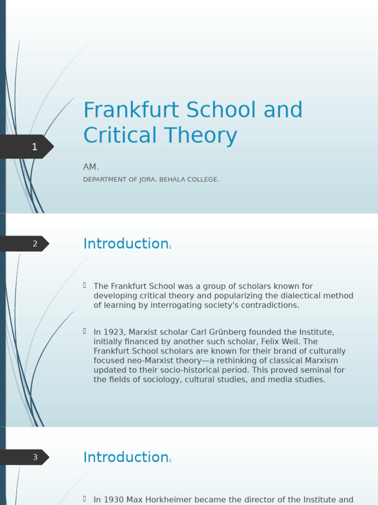 Frankfurt School: Origins and Impact | PDF | Frankfurt School ...