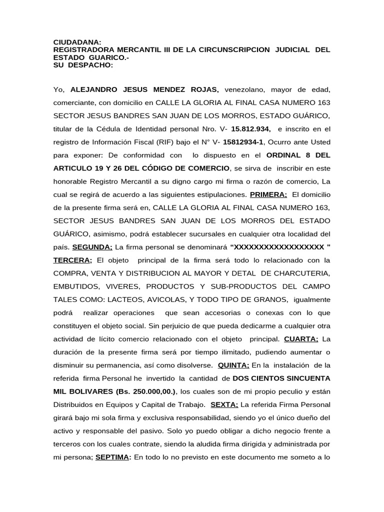 Formato de Firma Personal Alejandro | PDF