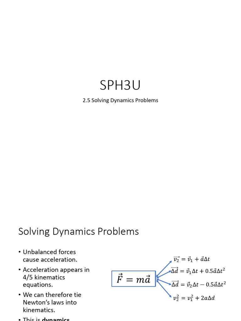 SPH3U 2.5 Solving Dynamics Problems | PDF | Force | Tension (Physics)