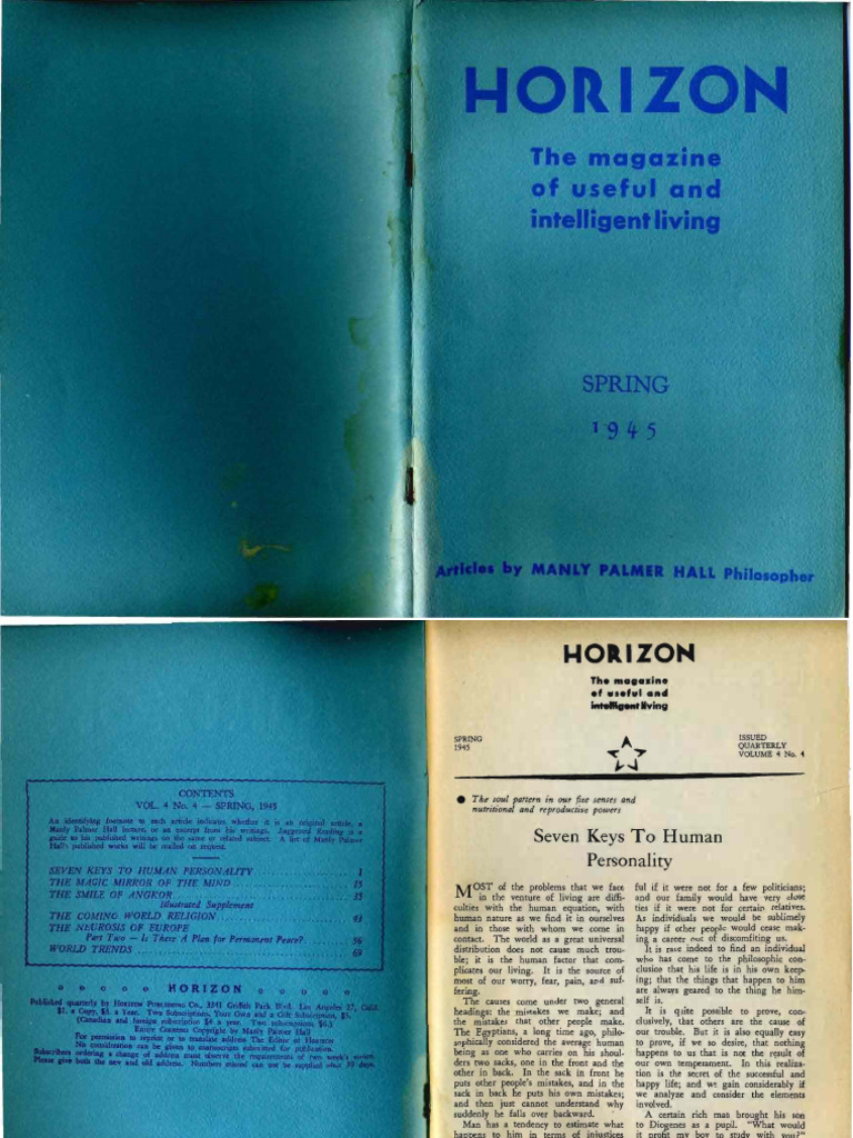 manly p hall horizon-0404-spring-1945 | PDF