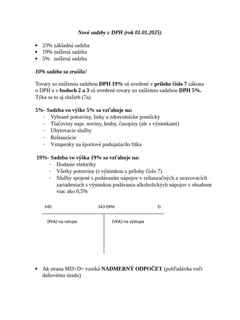 Nové Sadzby DPH | PDF