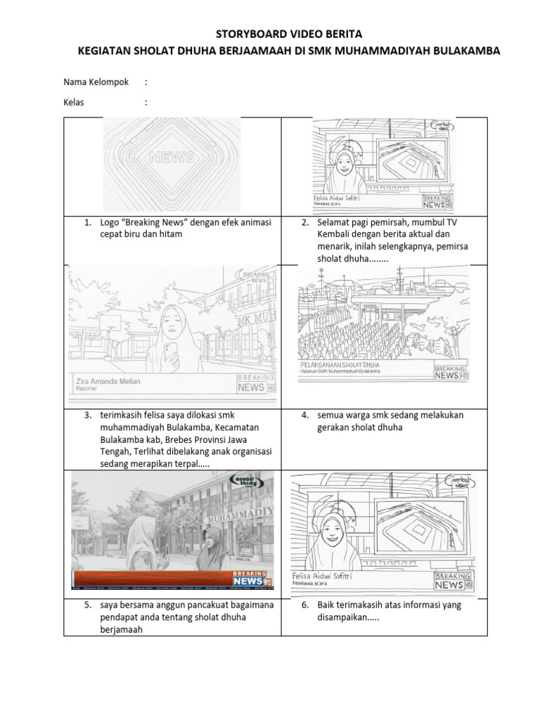 Contoh Storyboard Visual Video Berita | PDF