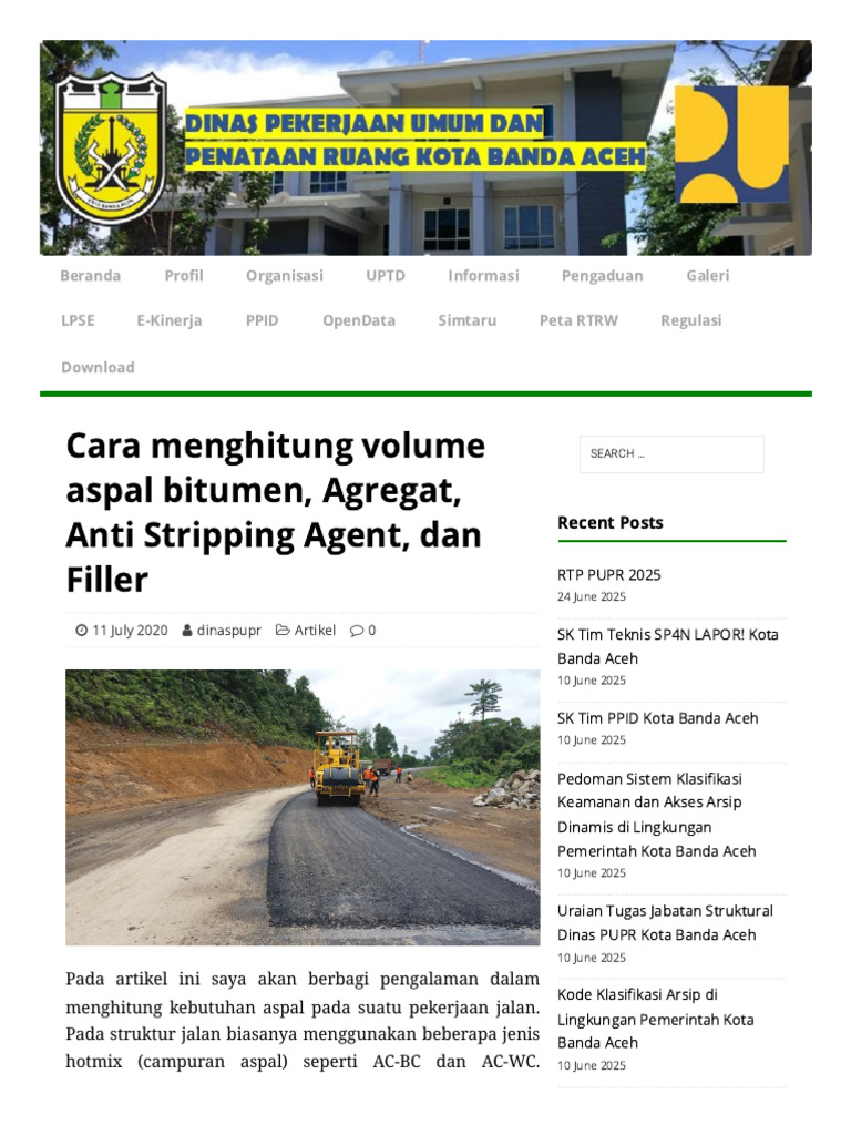Cara Hitung Volume Aspal dan Material | PDF