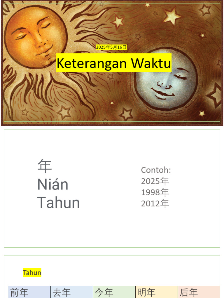 Bahasa Mandarin Dasar - Keterangan Waktu | PDF