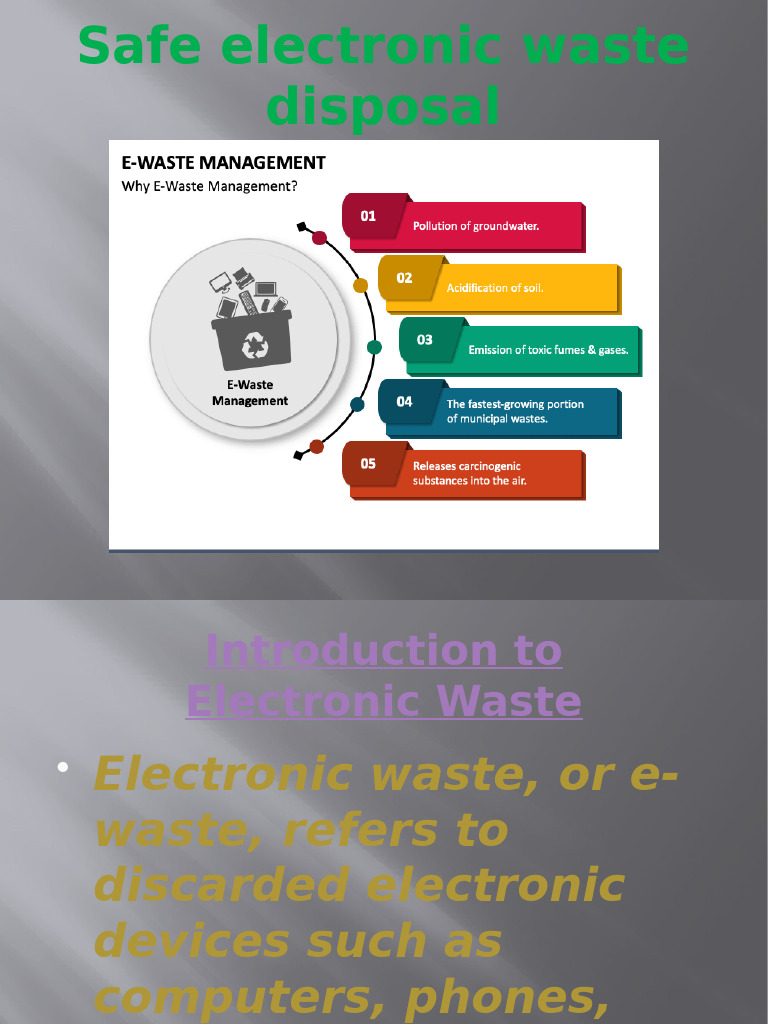 Safe Electronic Waste Disposal | PDF