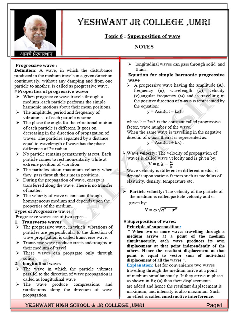 Chap 6. Superposition of Wave | PDF | Waves | Oscillation