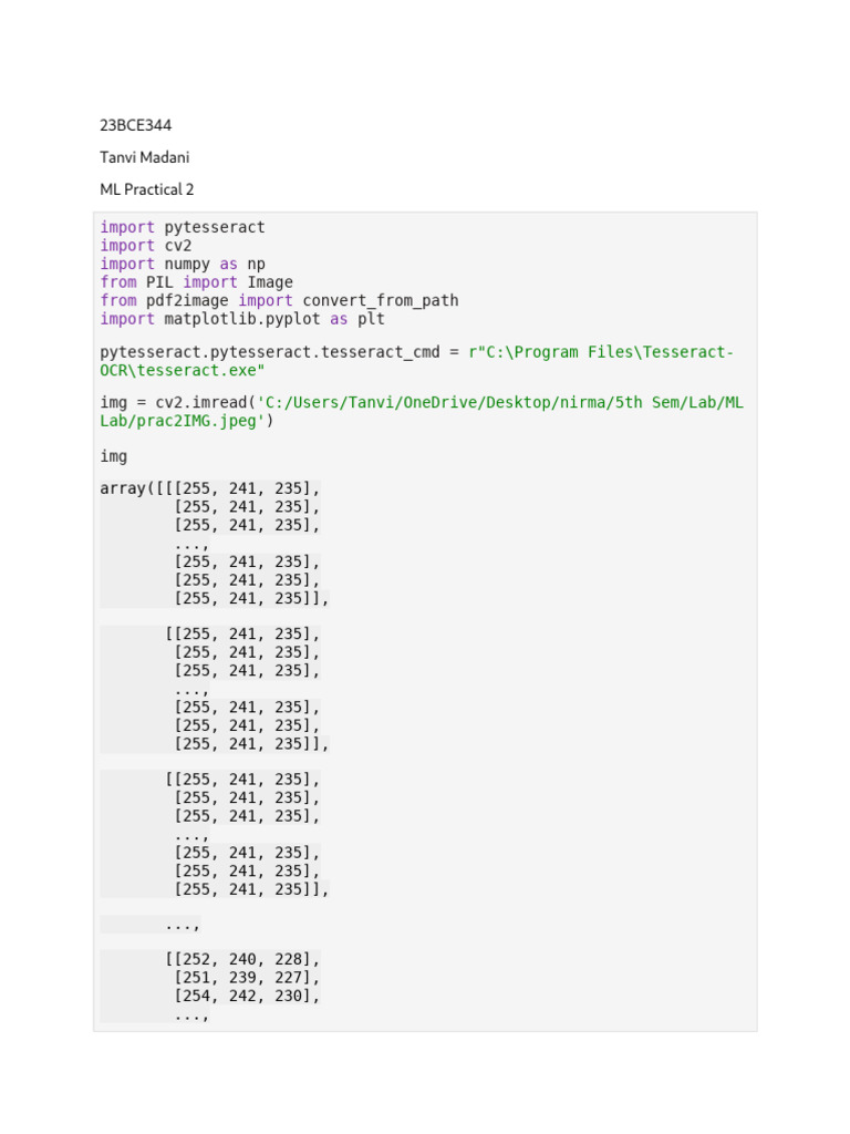 23BCE344 ML Practical 2 | PDF | Machine Learning | Regression Analysis