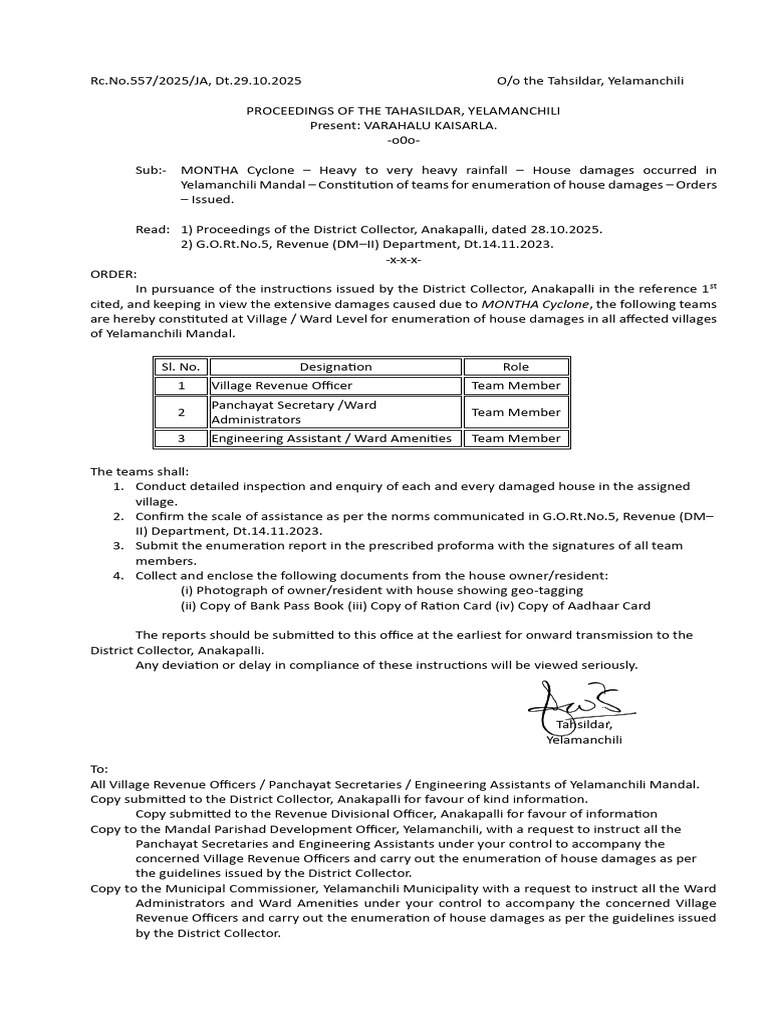 Enumeration Teams | PDF | Tropical Cyclone Seasons | Tropical Cyclones