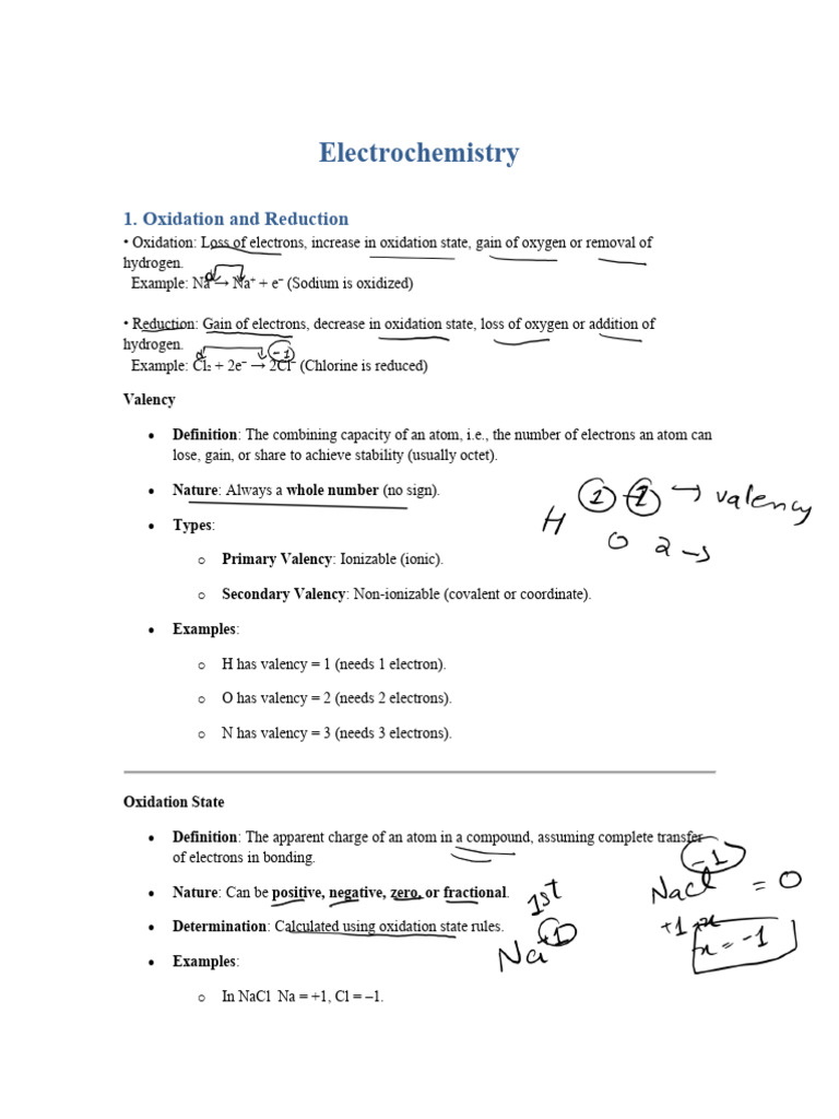 Electrochemistry: Redox Reactions & Agents | PDF | Redox | Valence ...