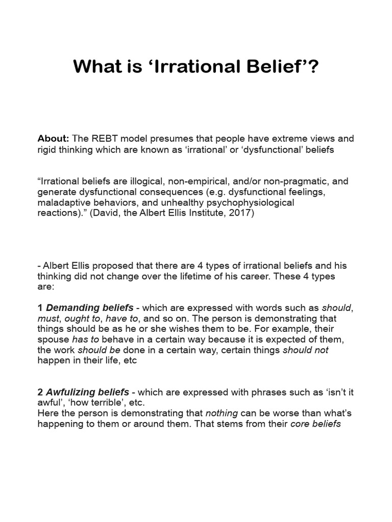 Irrational Beliefs | PDF