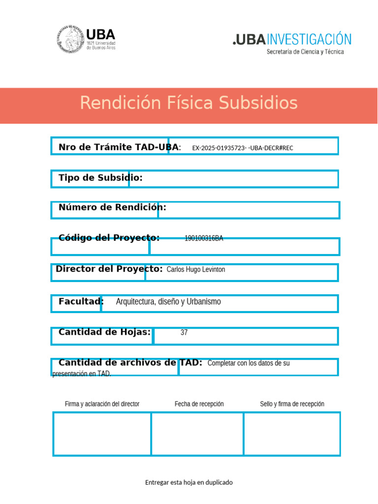 Rendición de Subsidios UBA 2025 | PDF