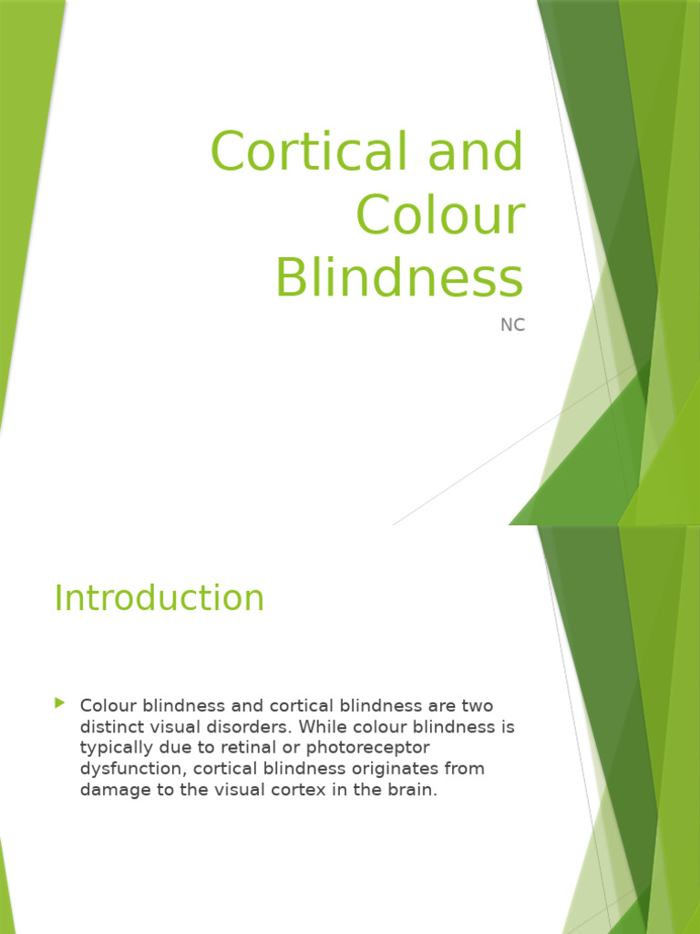 Cortical and Colour Blindness | PDF | Visual Impairment | Senses
