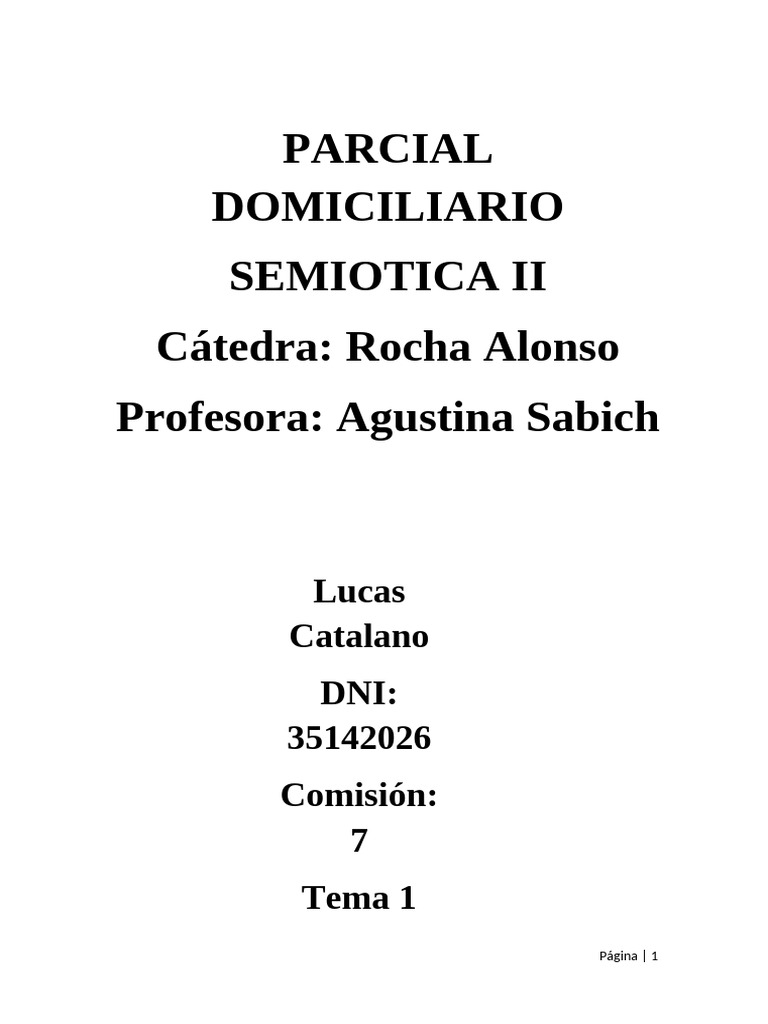 Catalano Lucas - Tema 1 2022 | PDF | Semiótica | Habla
