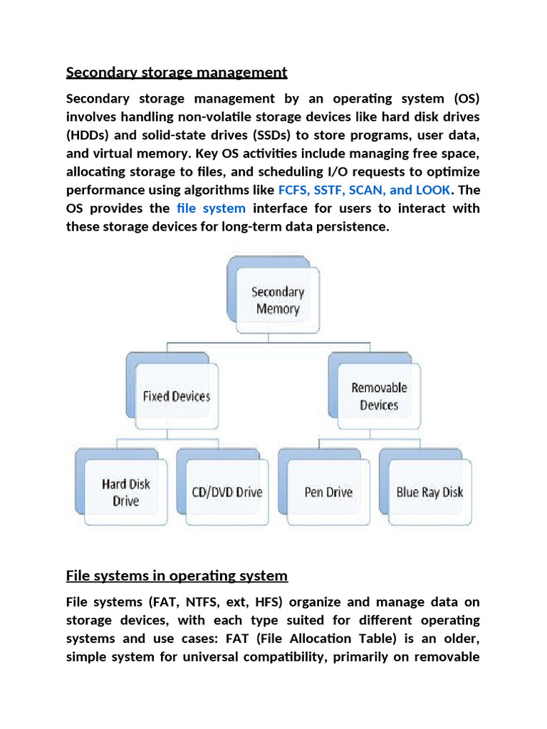 Secondary Storage Management | PDF