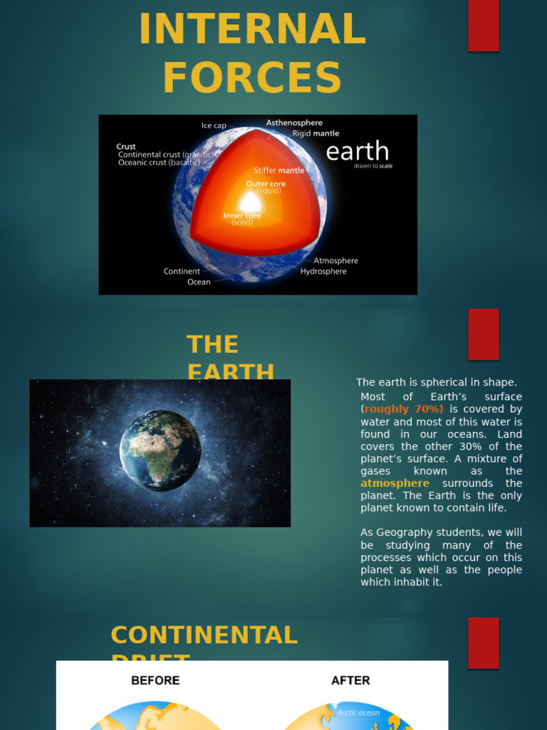THE EARTH'S INTERNAL FORCES (Autosaved) | PDF | Plate Tectonics | Volcano