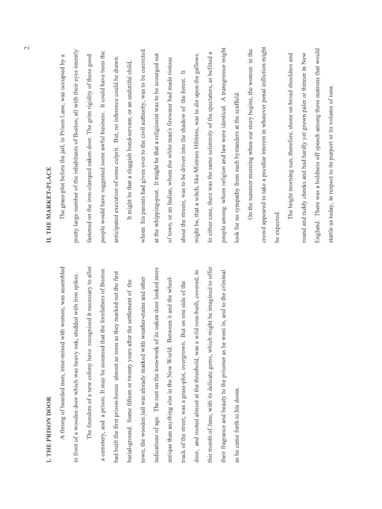 Scarlet Letter Chapters 1-4 | PDF